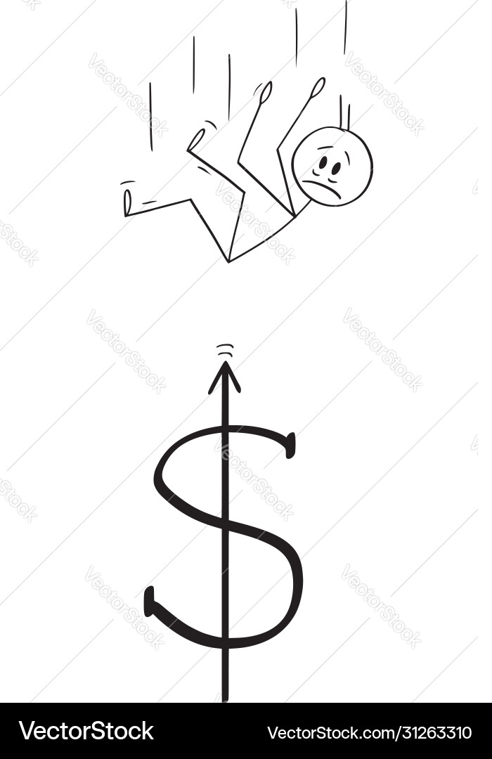 Cartoon man or businessman falling down Royalty Free Vector