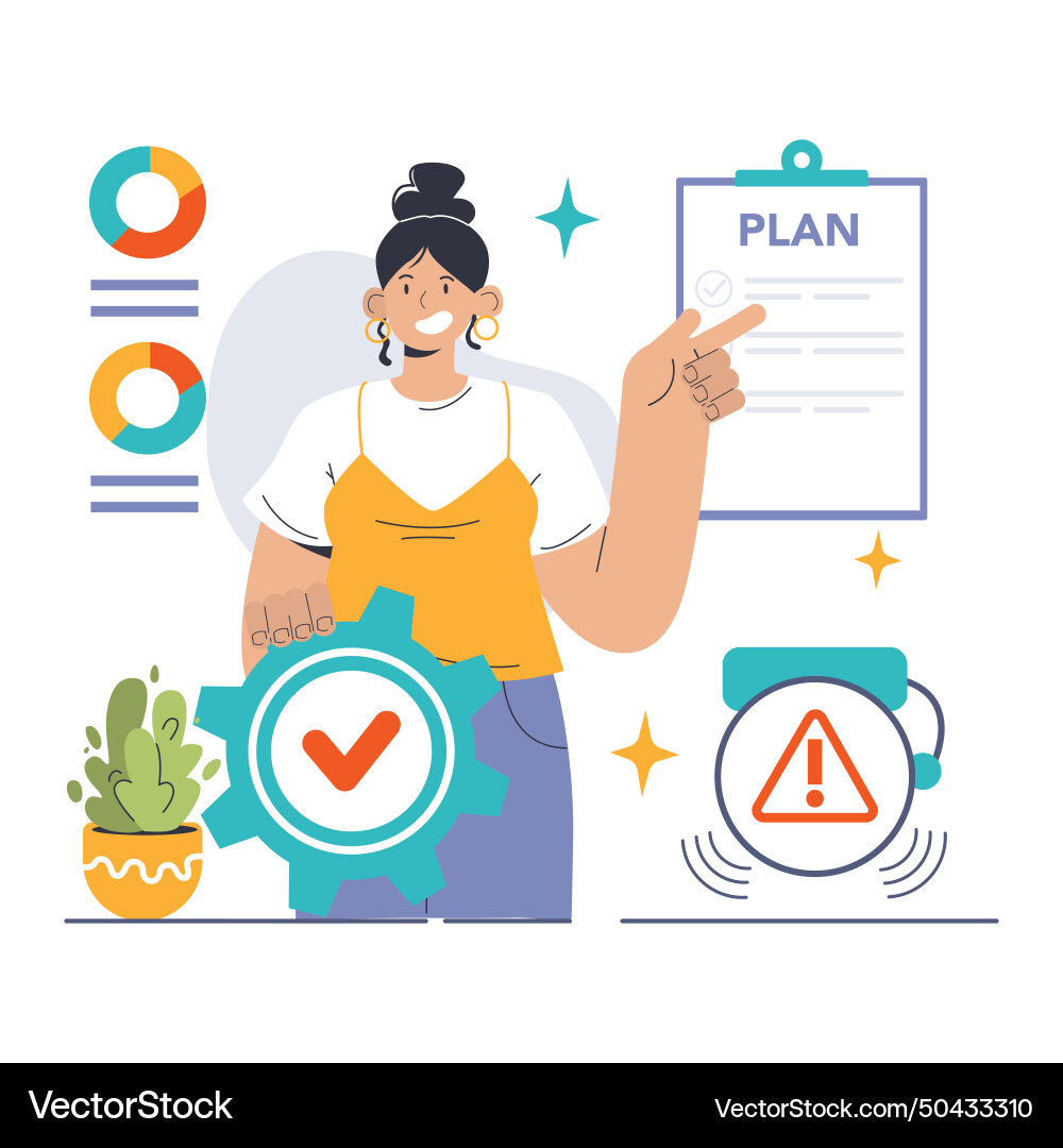 Contingency planning concept flat Royalty Free Vector Image