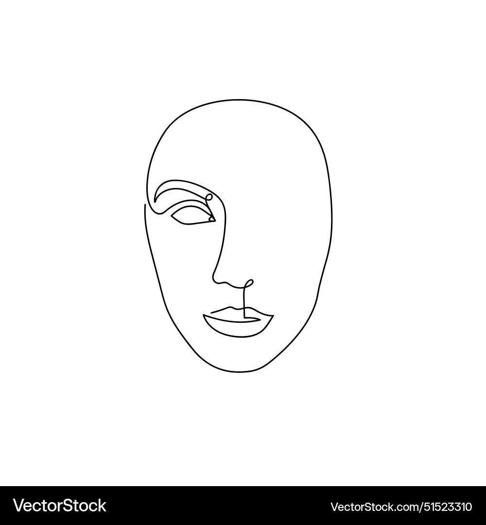 Continuous line abstract face Royalty Free Vector Image Continuous line abstract face Royalty Free Vector Image
