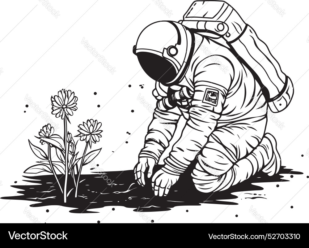 Cosmic greenery icon graphics galactic Royalty Free Vector