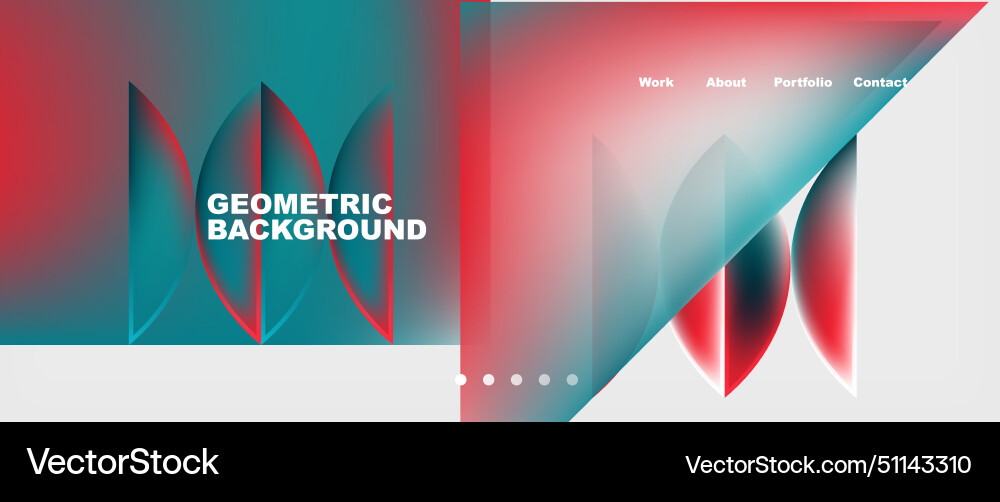 Geometric pattern of red and blue triangles on Vector Image