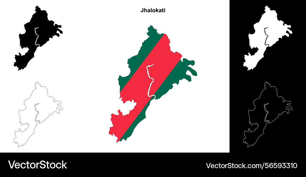 Jhalokati outline map Royalty Free Vector Image