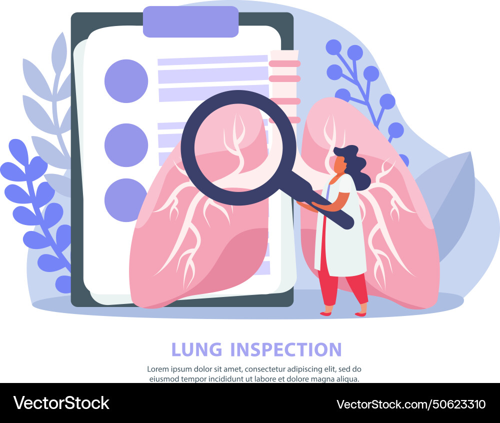Lung inspection background Royalty Free Vector Image