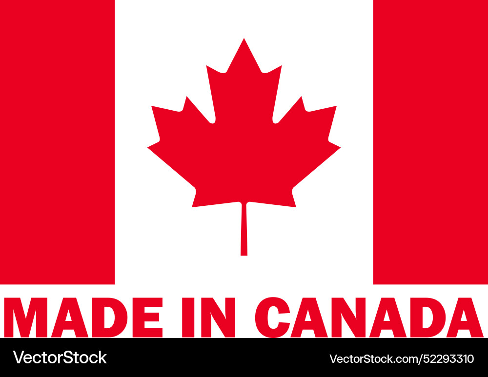 Made in canada make manufacture sign Royalty Free Vector