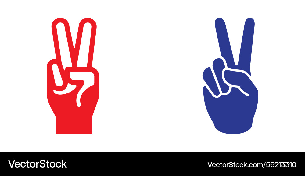 Peace Hand Logo Symbole silhouette Lizenzfreies Vektorbild