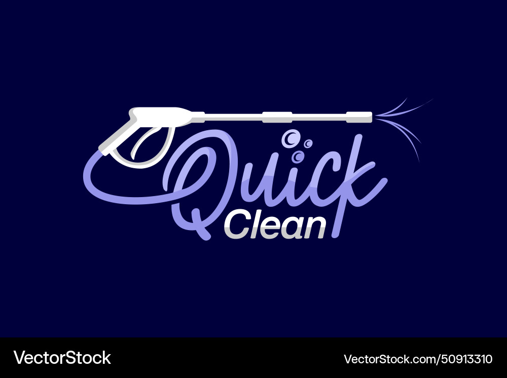 Quick clean lettering logo Royalty Free Vector Image