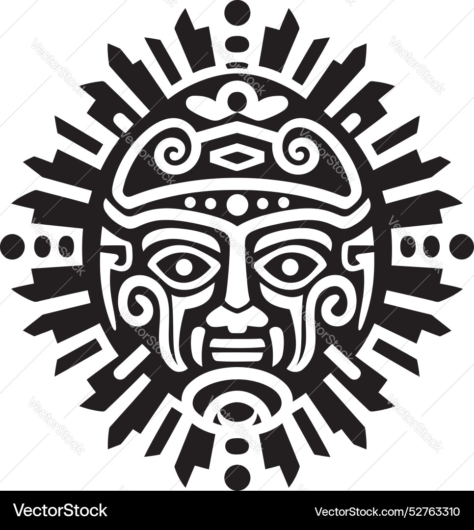 Vintage aztec drawing icons logo tributes designs Vector Image