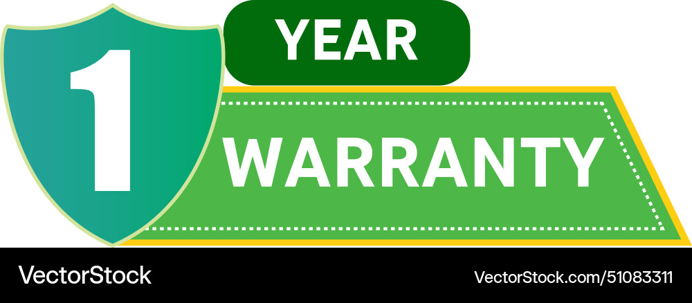 1 year warranty seal stamp Royalty Free Vector Image