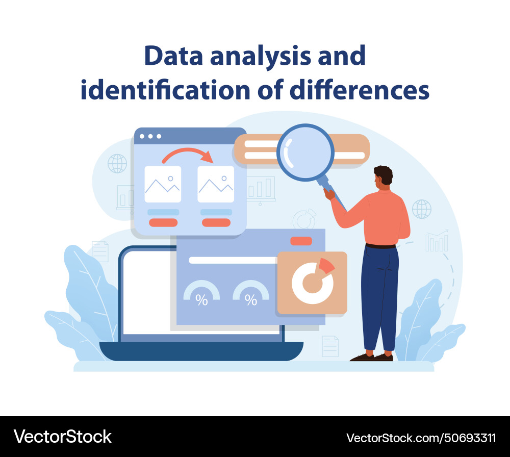 Analytical benchmarking an analyst Royalty Free Vector Image