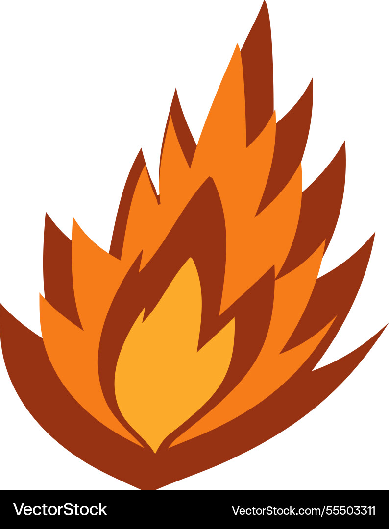 Fire art logo icon warning sign Royalty Free Vector Image