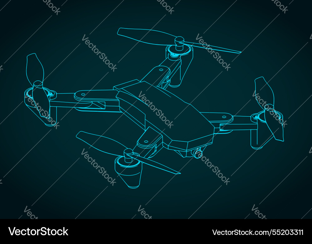 Folding drone drawing Royalty Free Vector Image