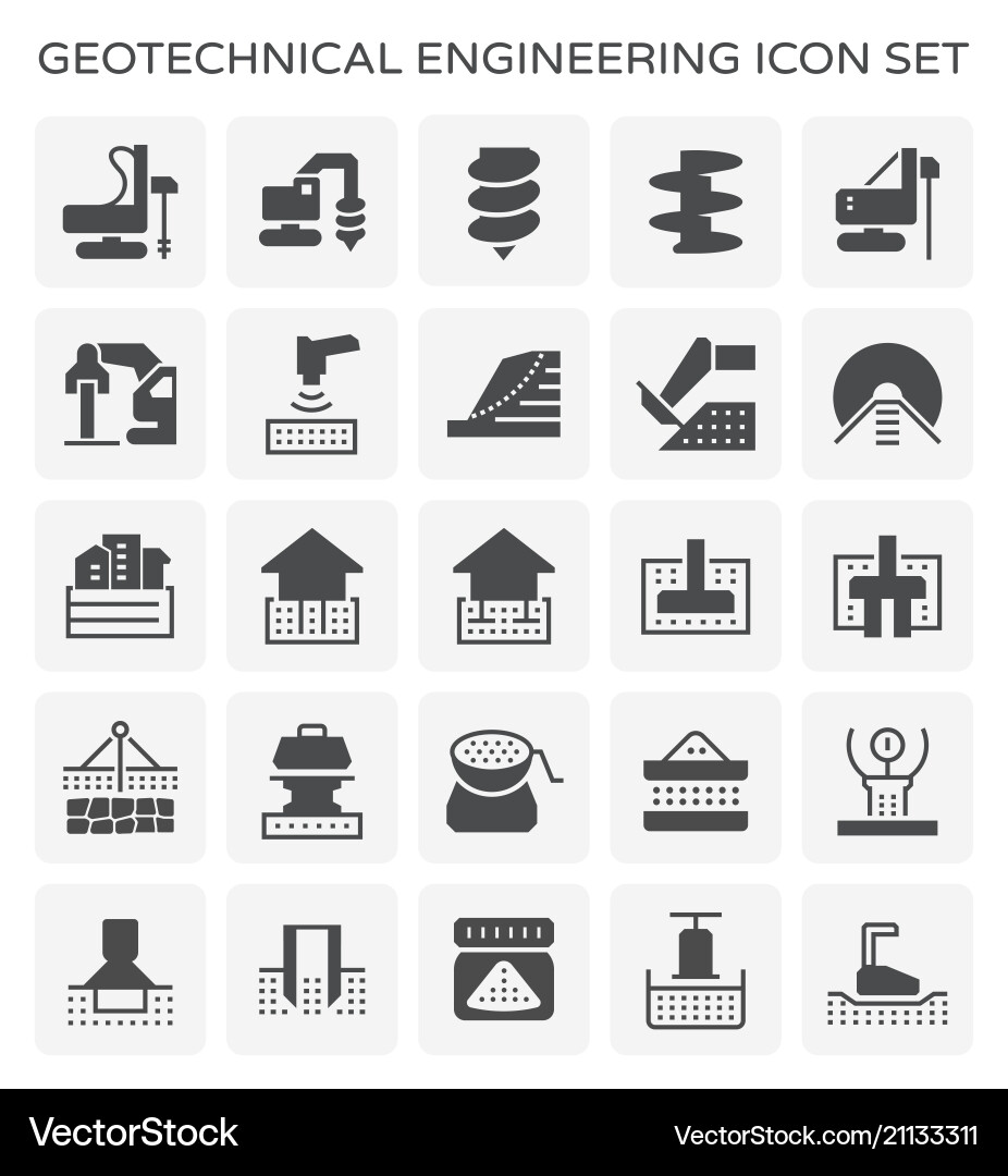 Geotechnical engineering icon Royalty Free Vector Image