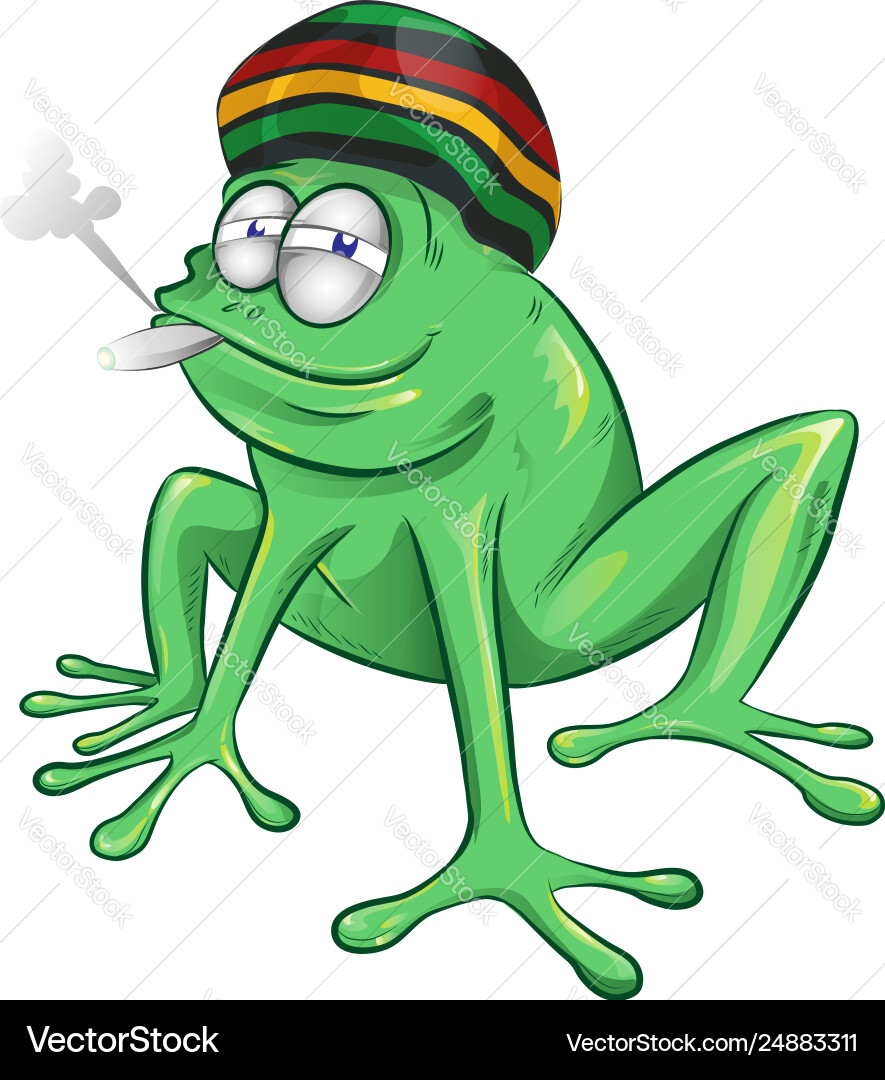 Jamaican Rasta Frog Cartoon Royalty Free Vector Image