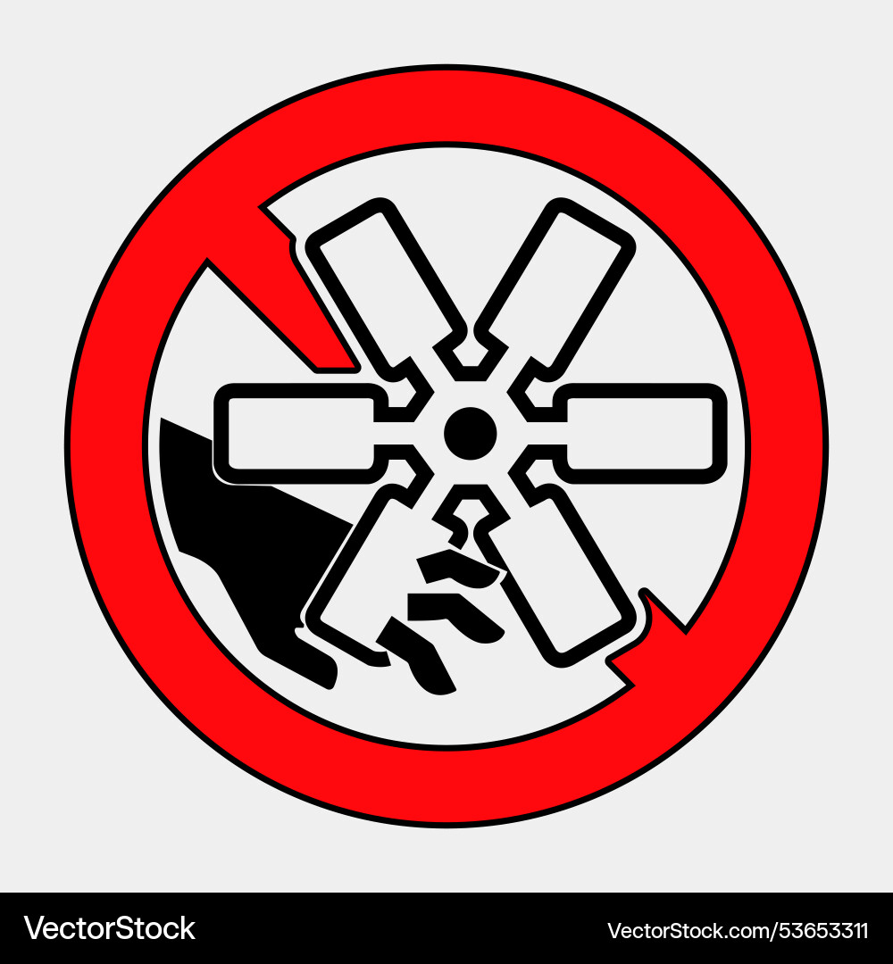 No spinning tool symbol for safety awareness Vector Image
