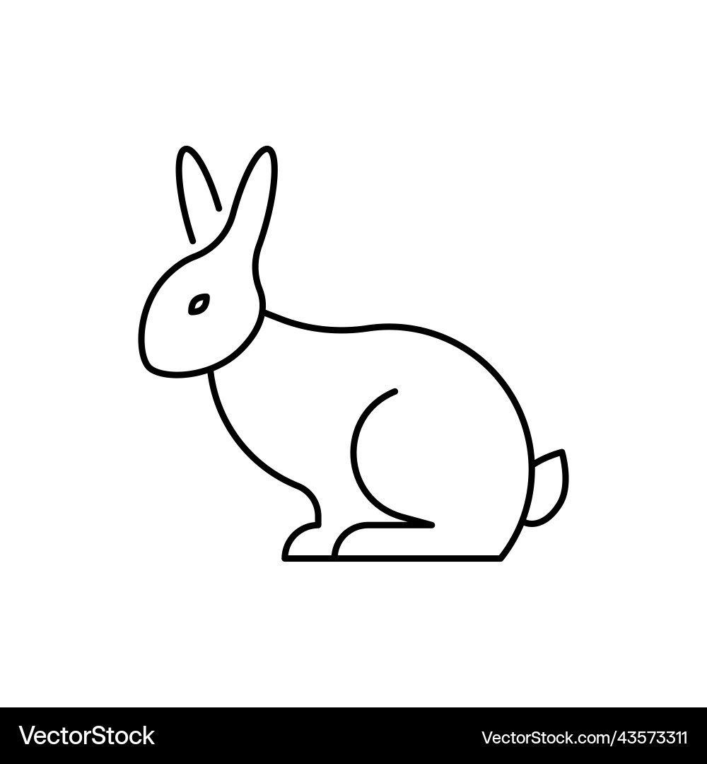 Rabbit farm animal linear icon Royalty Free Vector Image