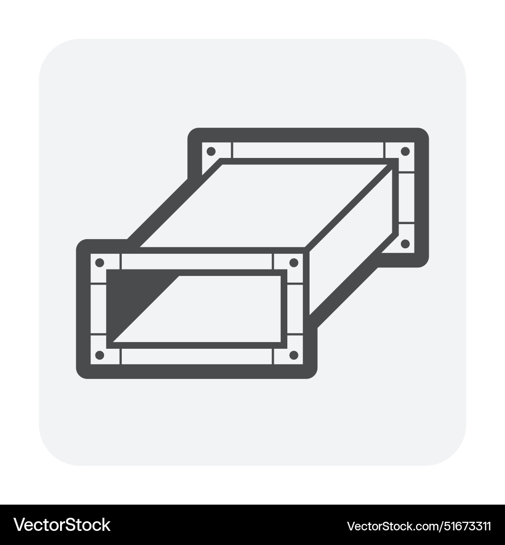 Rectangular straight duct length icon Royalty Free Vector