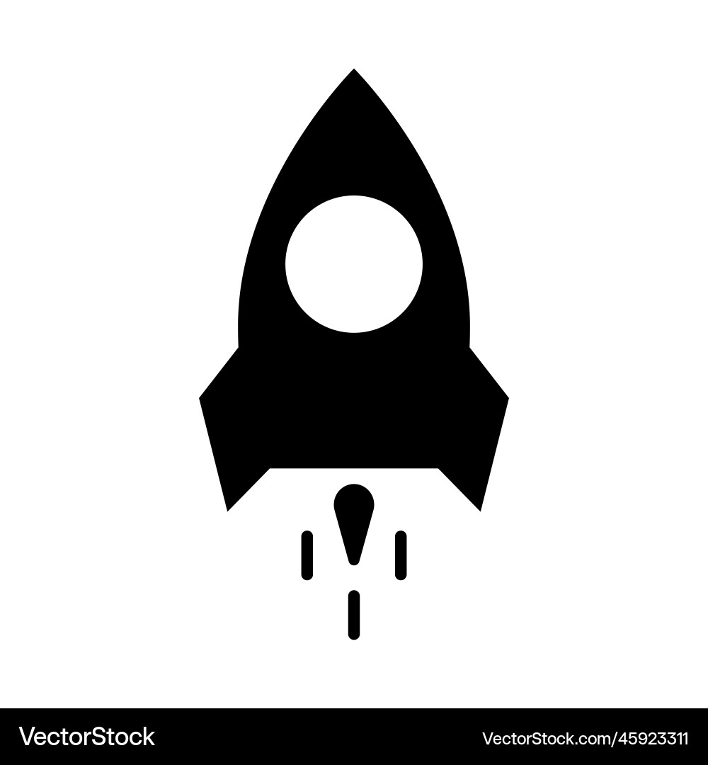 Einfache Rakete Silhouette Symbol Lizenzfreies Vektorbild