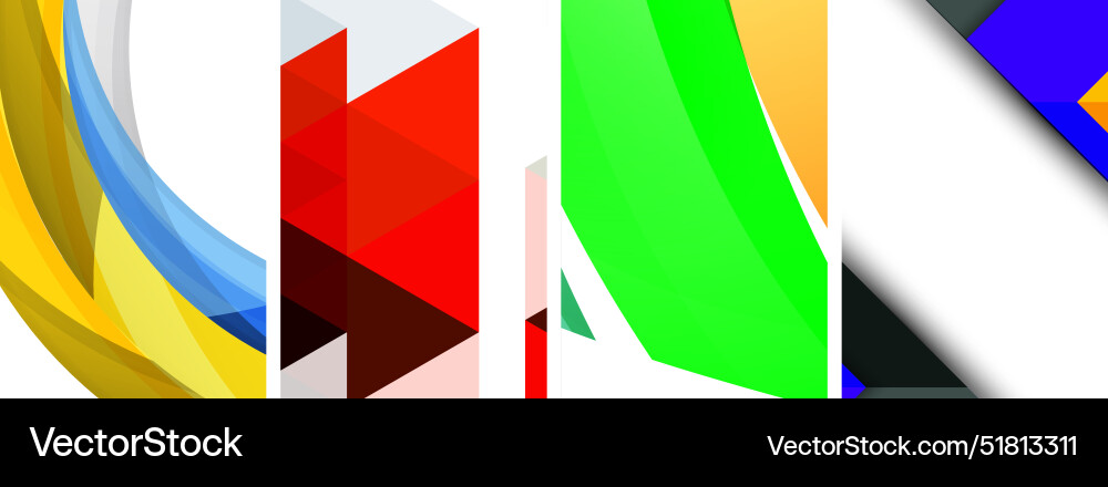 Sleek geometric abstract backgrounds composed Vector Image