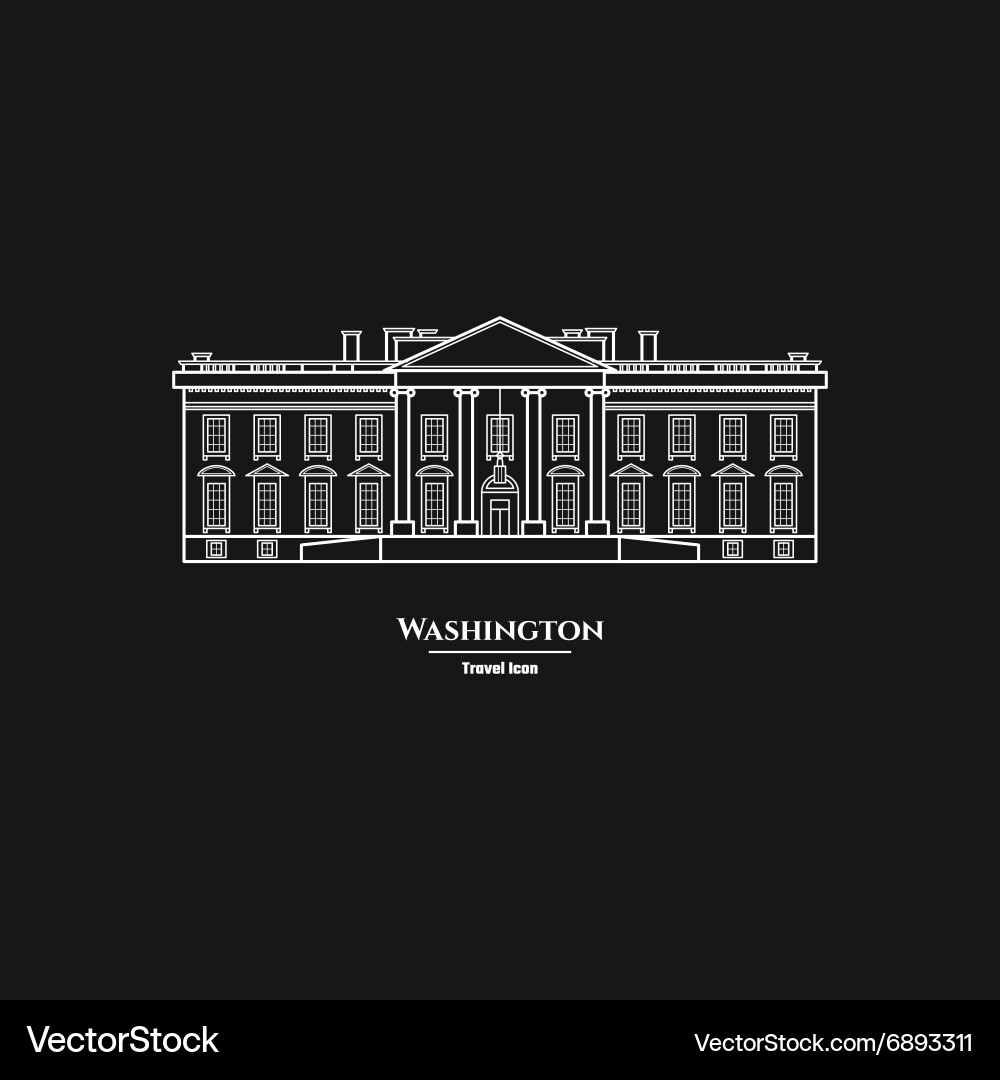 White House Icon - USA Landmark Royalty Free Vector Image