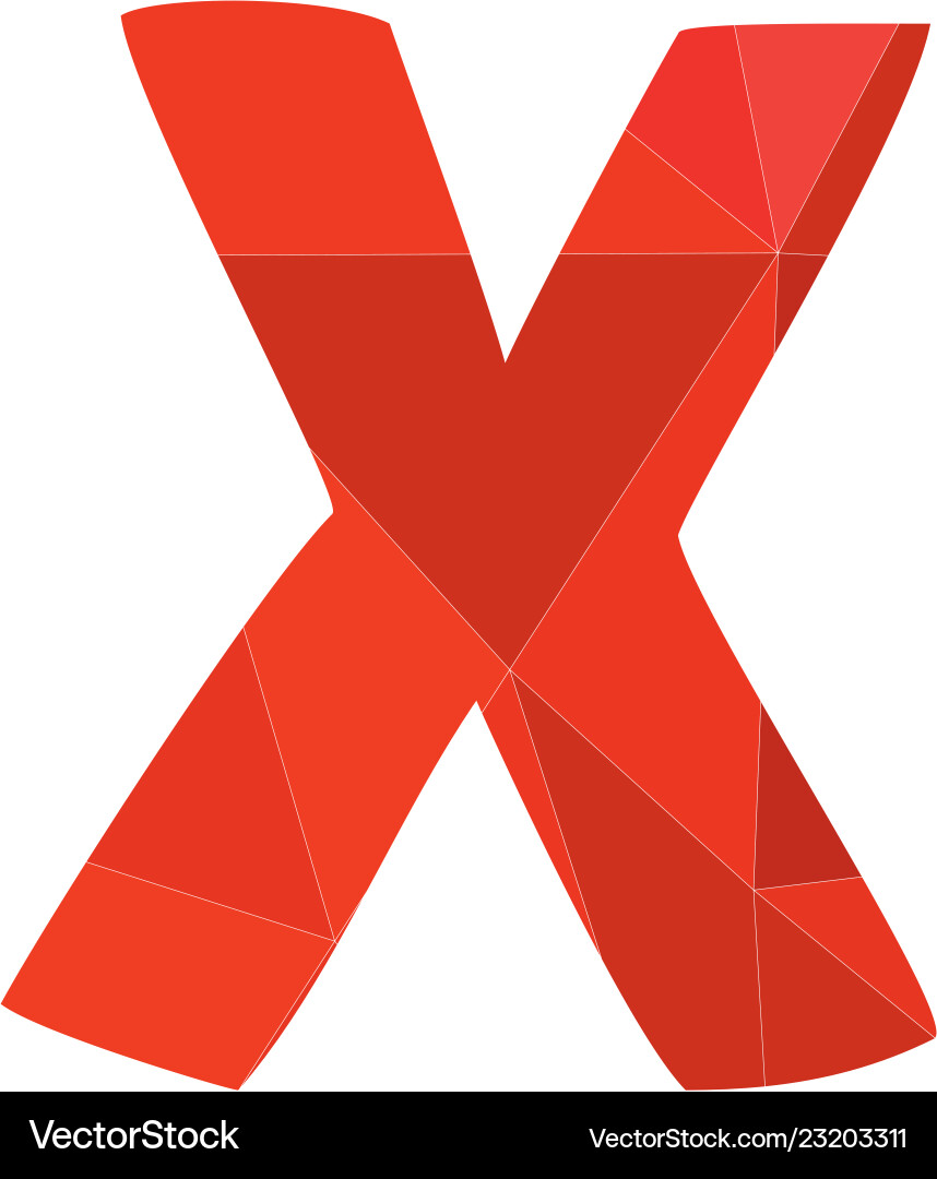 X red alphabet letter isolated on white background