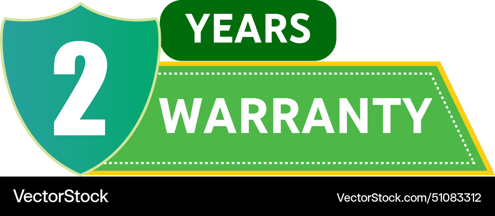 2 year warranty seal stamp Royalty Free Vector Image