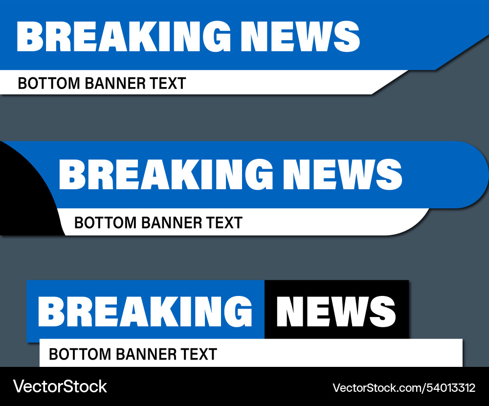 Blue tv news banner Royalty Free Vector Image - VectorStock