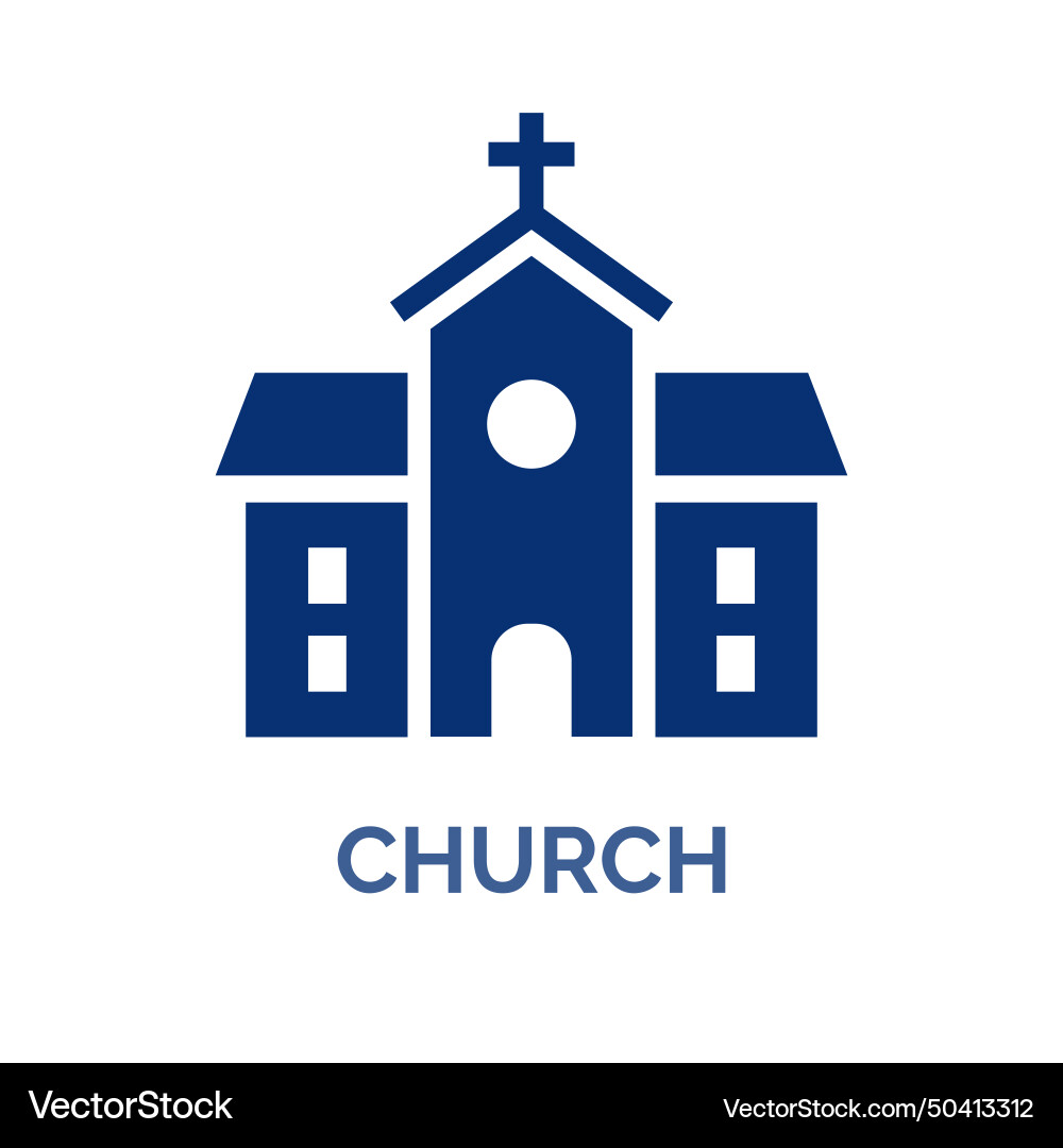 Church icon isolated on white Royalty Free Vector Image