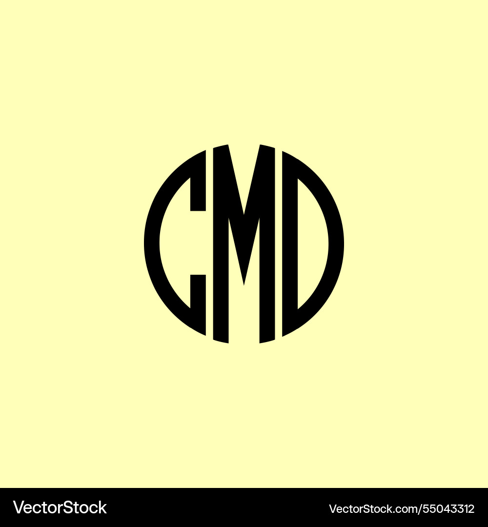 Creative rounded initial letters cmd logo Vector Image