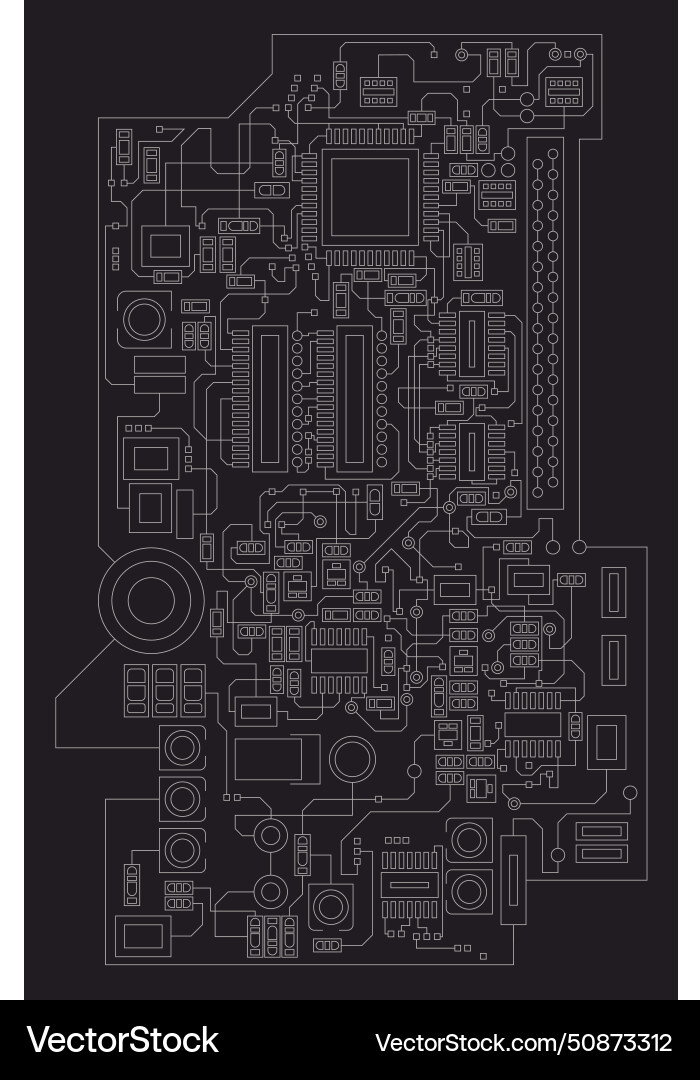 Digital technology printed circuit board Vector Image