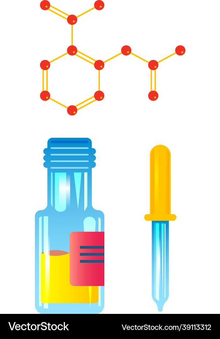 Drop bottle laboratory composition Royalty Free Vector Image