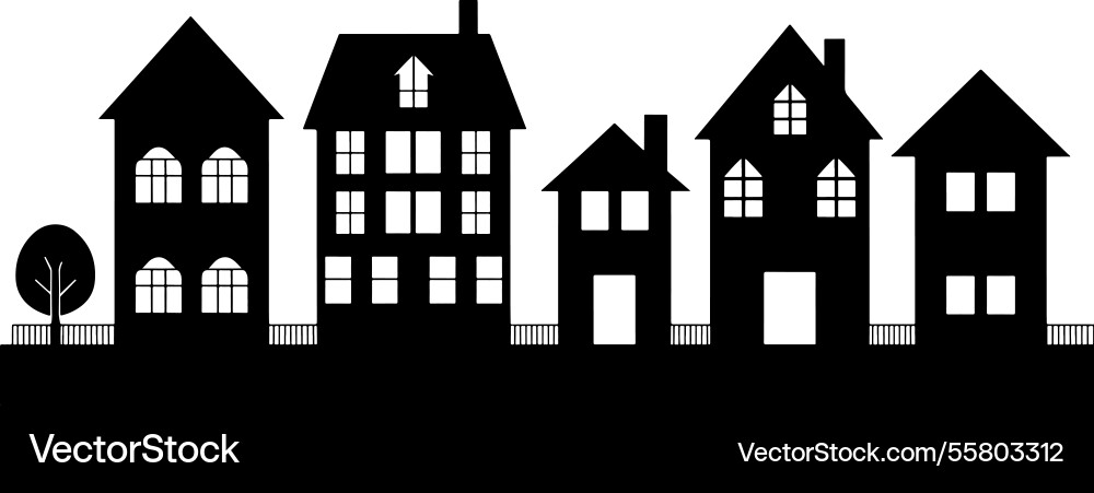 House silhouette collection Royalty Free Vector Image