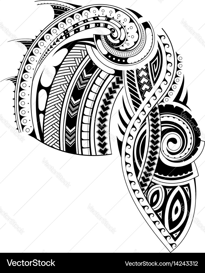 Maori style sleeve tattoo template Royalty Free Vector Image