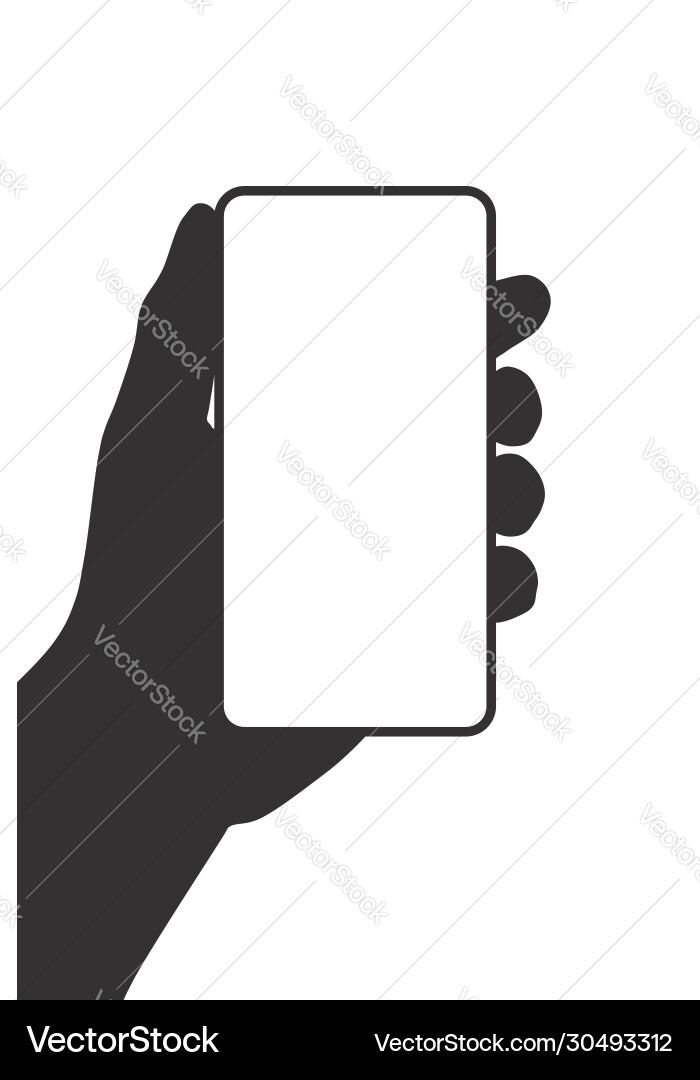Mobile phone in hand symbol Royalty Free Vector Image
