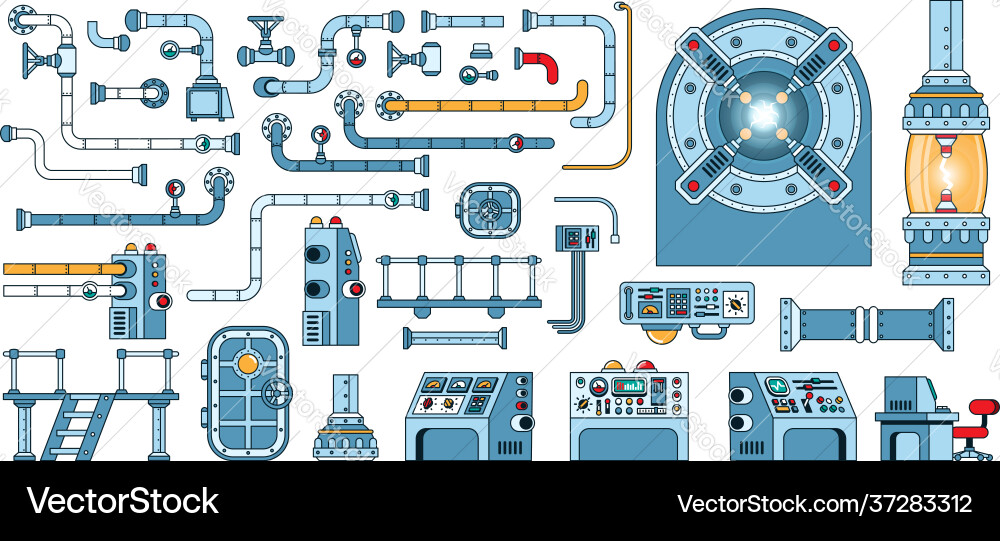 Parts scientific laboratory equipment Royalty Free Vector