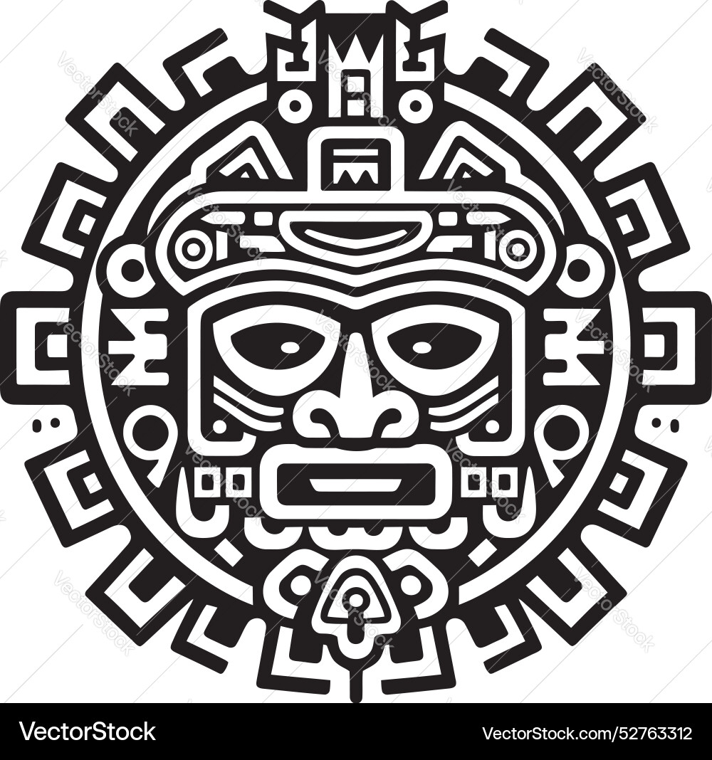 Preserving aztec art vintage drawing icon logos Vector Image