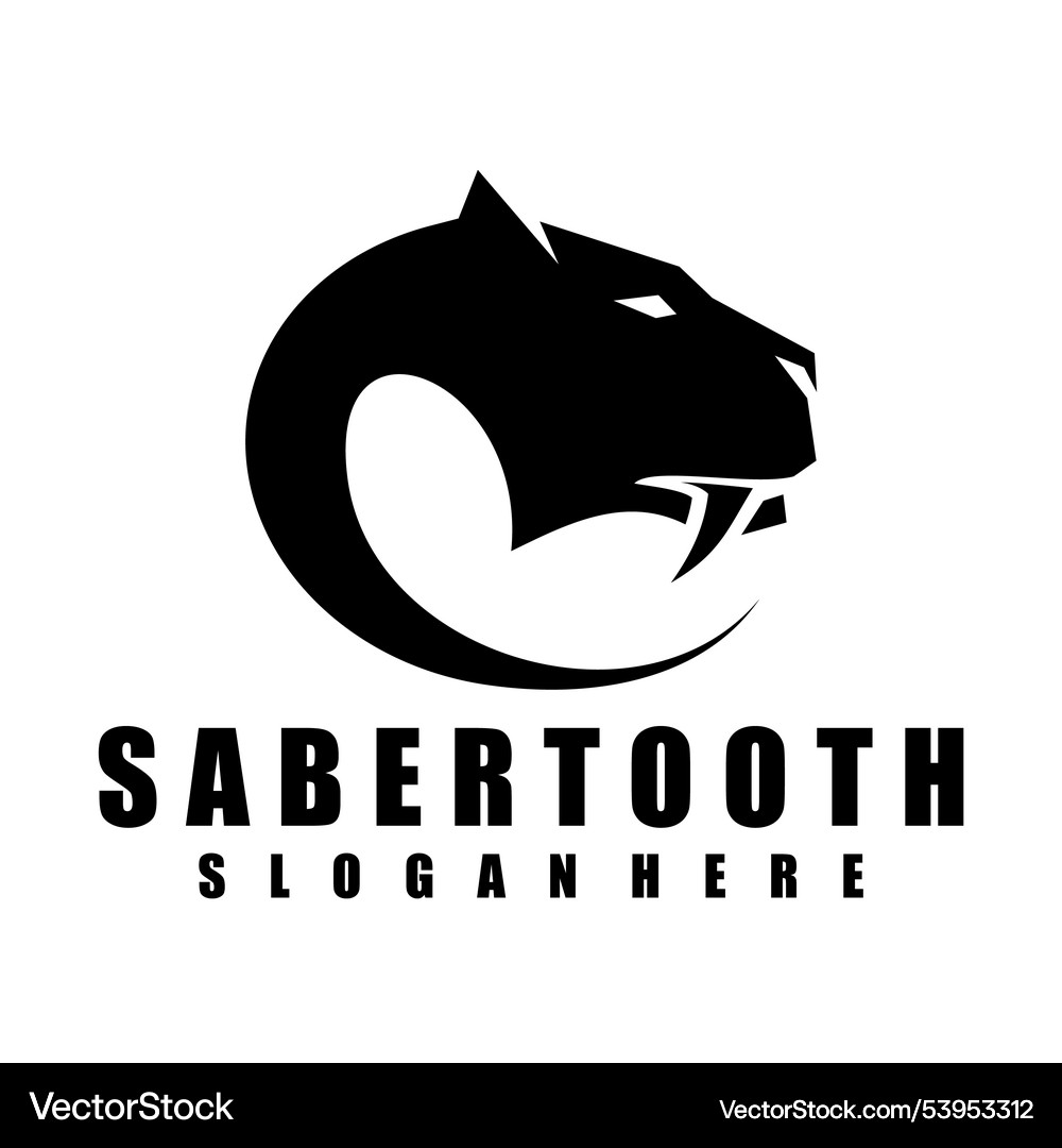 Sabertooth circle logo design Royalty Free Vector Image