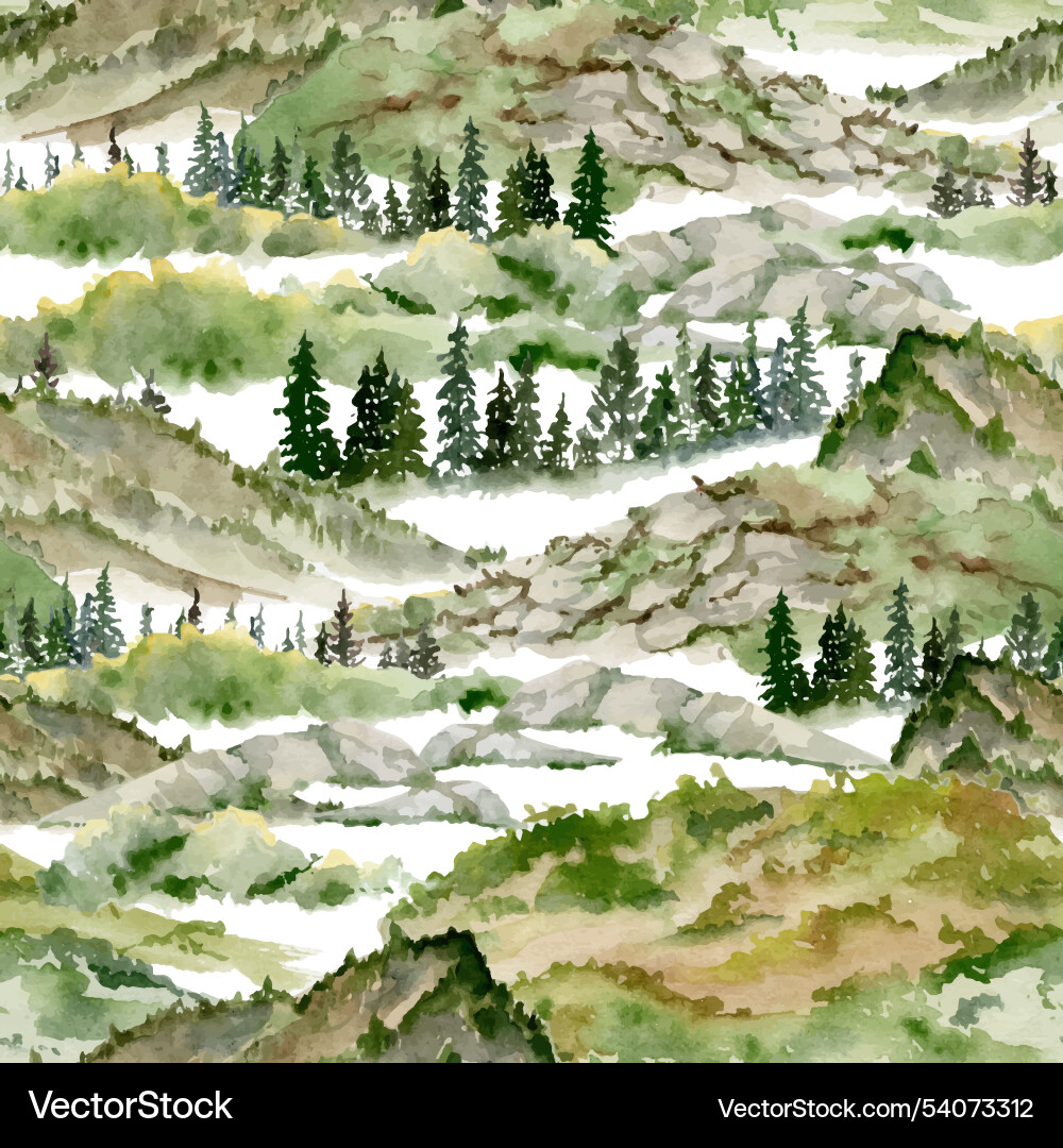 Scenery landscape mountains fields hills pasture Vector Image