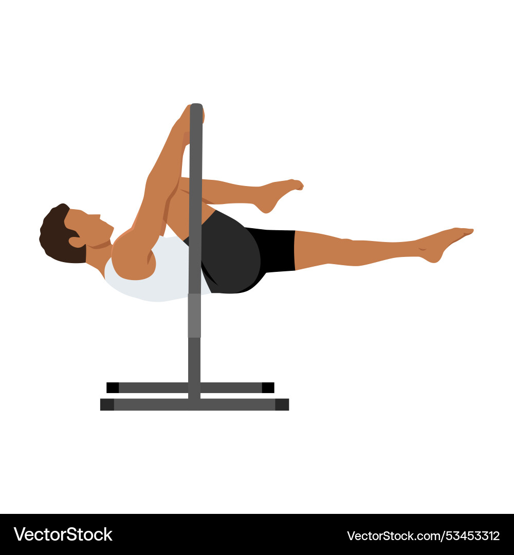 Young man doing advanced tuck front lever Vector Image