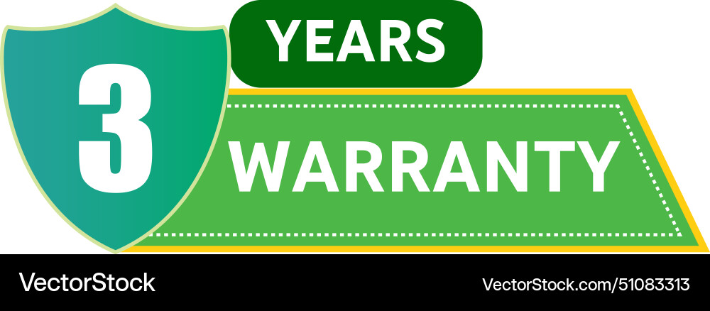 3 year warranty seal stamp Royalty Free Vector Image