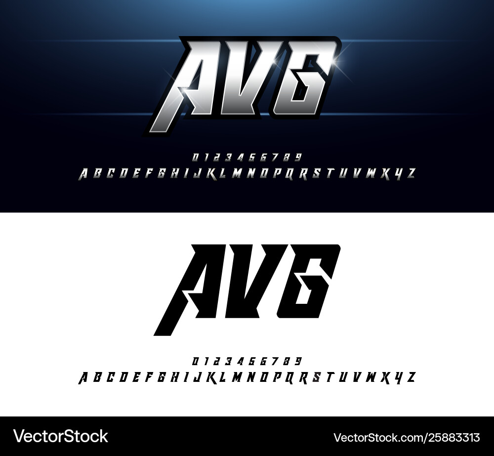 Alphabet silver metallic and effect designs Vector Image
