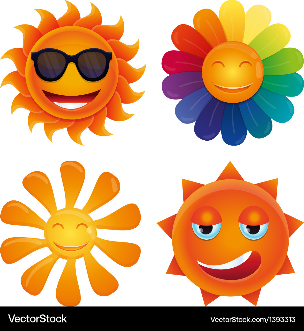 Cartoon sun Royalty Free Vector Image - VectorStock