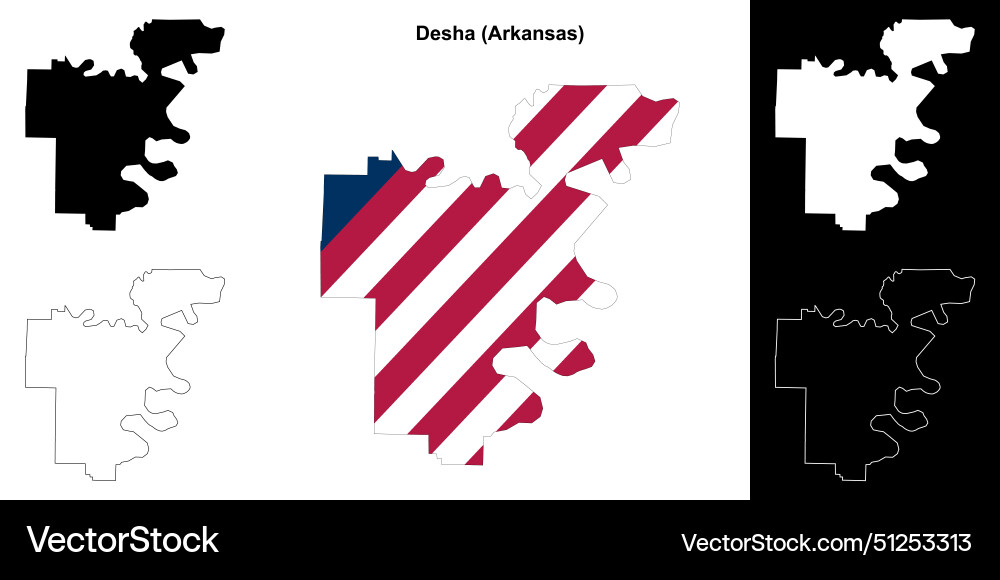 Desha outline map Royalty Free Vector Image - VectorStock