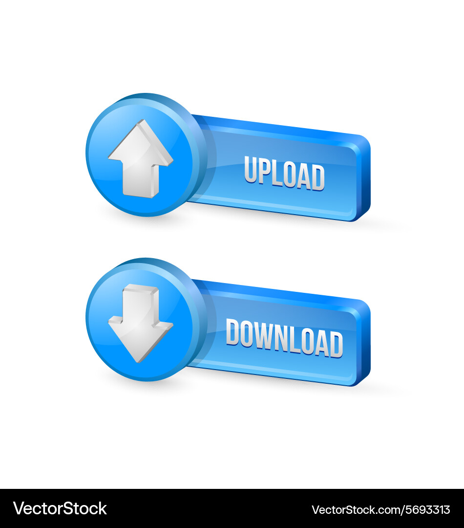Download and upload buttons Royalty Free Vector Image