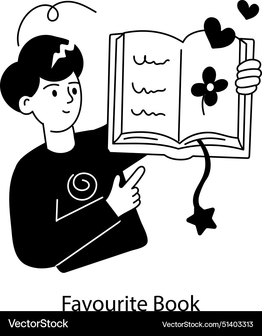 Favourite book Royalty Free Vector Image - VectorStock