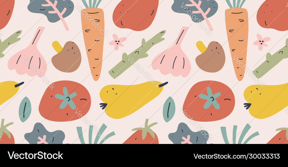 Fresh Produce Pattern Royalty Free Vector Image