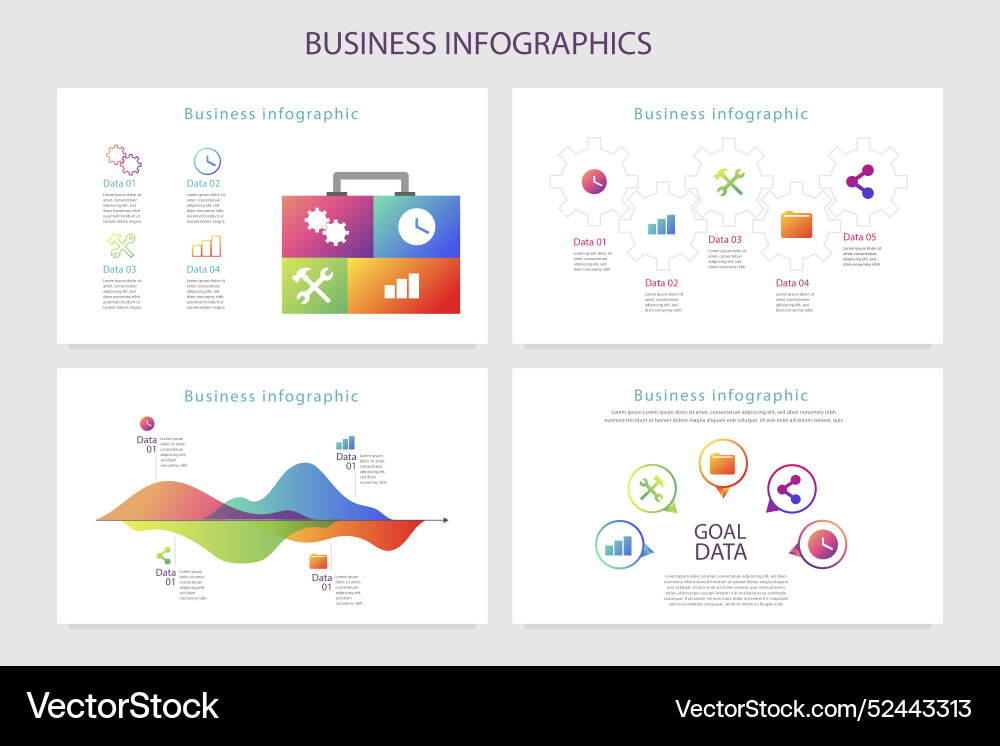 Gradient business infographics Royalty Free Vector Image