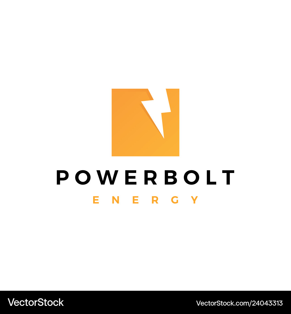 Lightning bolt power logo icon symbol sign Vector Image