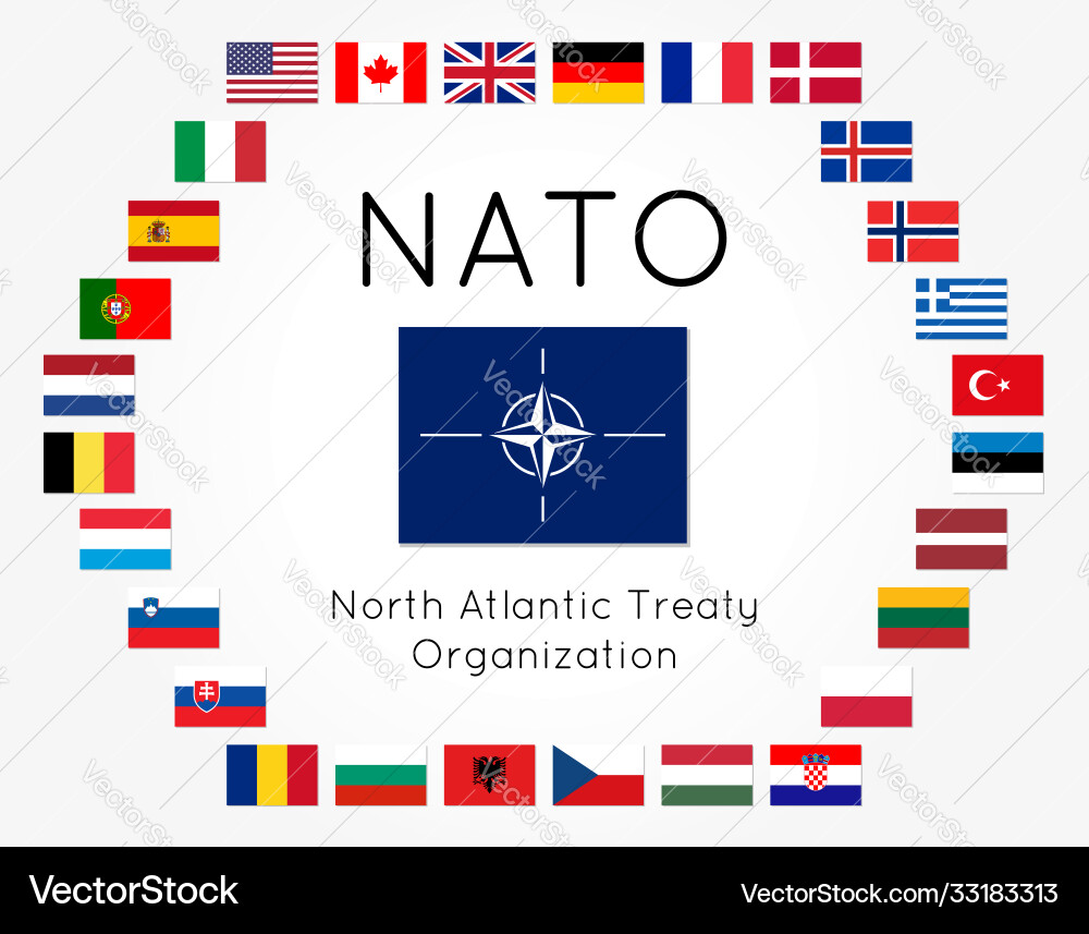 NATO Flags - 31 Nations Royalty Free Vector Image