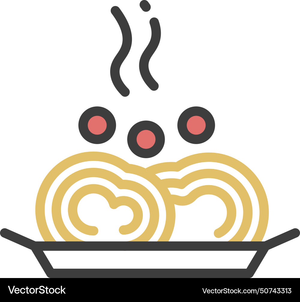 Pasta icon traditional italian dish hot Royalty Free Vector