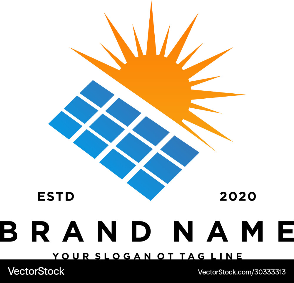 Solar logo design Royalty Free Vector Image - VectorStock